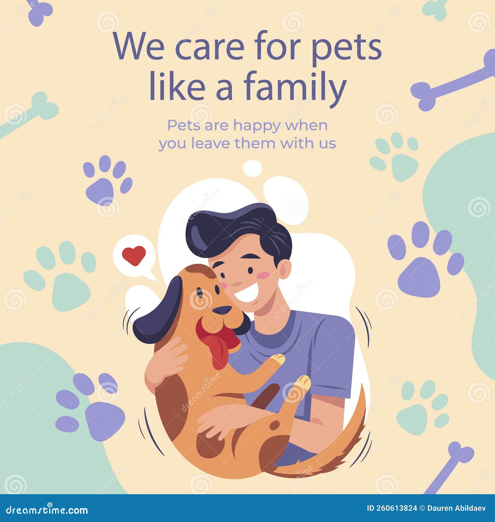 Hand Drawn Pet Sitting Posts Vector Illustration. Stock Vector ...