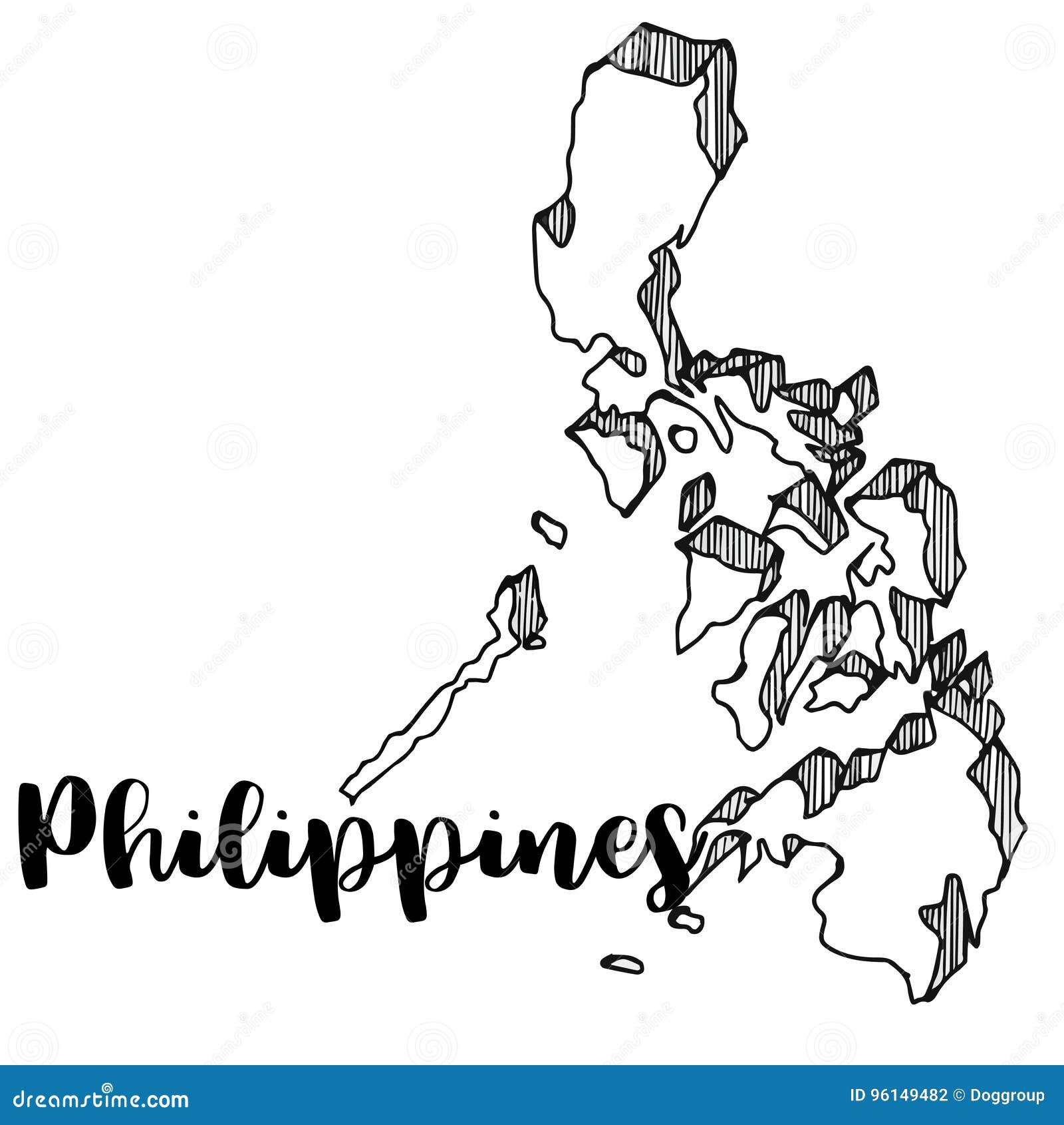 Hand Drawn of Philippines Map, Illustration Stock Illustration ...