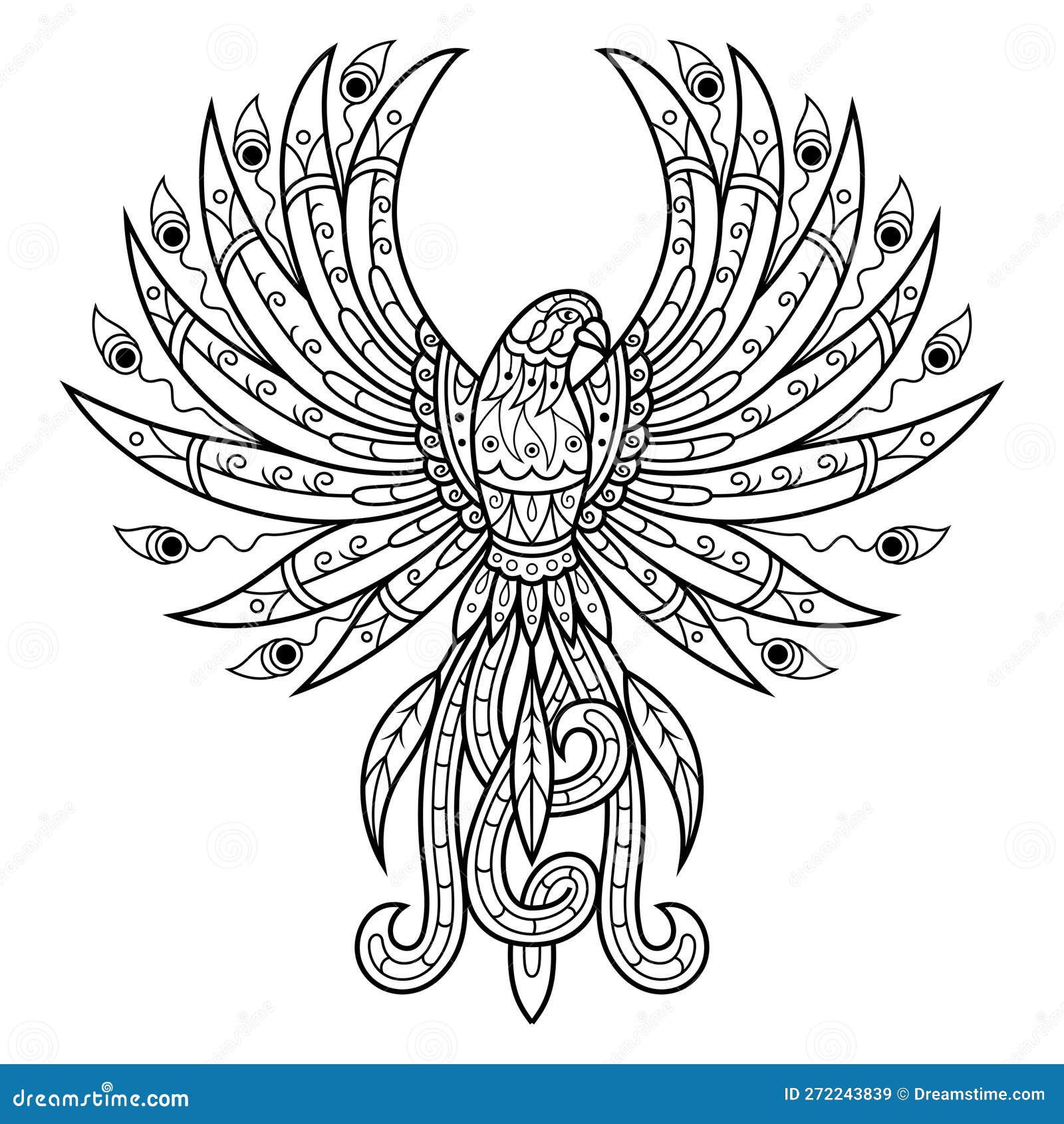 Hand Drawn of Phoenix in Zentangle Style Stock Vector - Illustration of ...