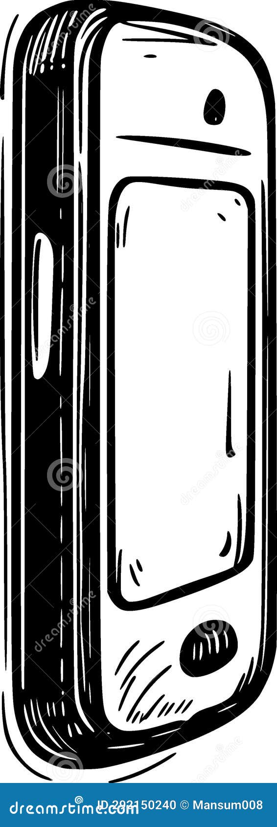 Hand Drawn Phone Illustration Isolated on White Background Stock ...