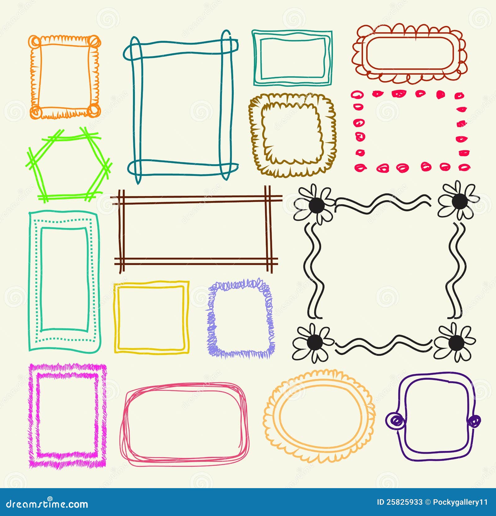 Hand drawn photo frames stock vector. Illustration of retro - 25825933