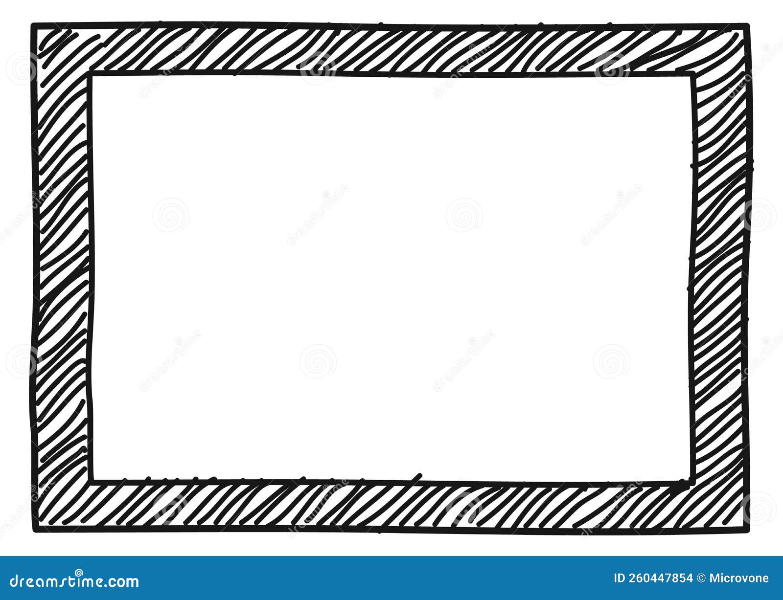 Hand Drawn Picture Frame. Etching Rectangle Border Stock Vector ...