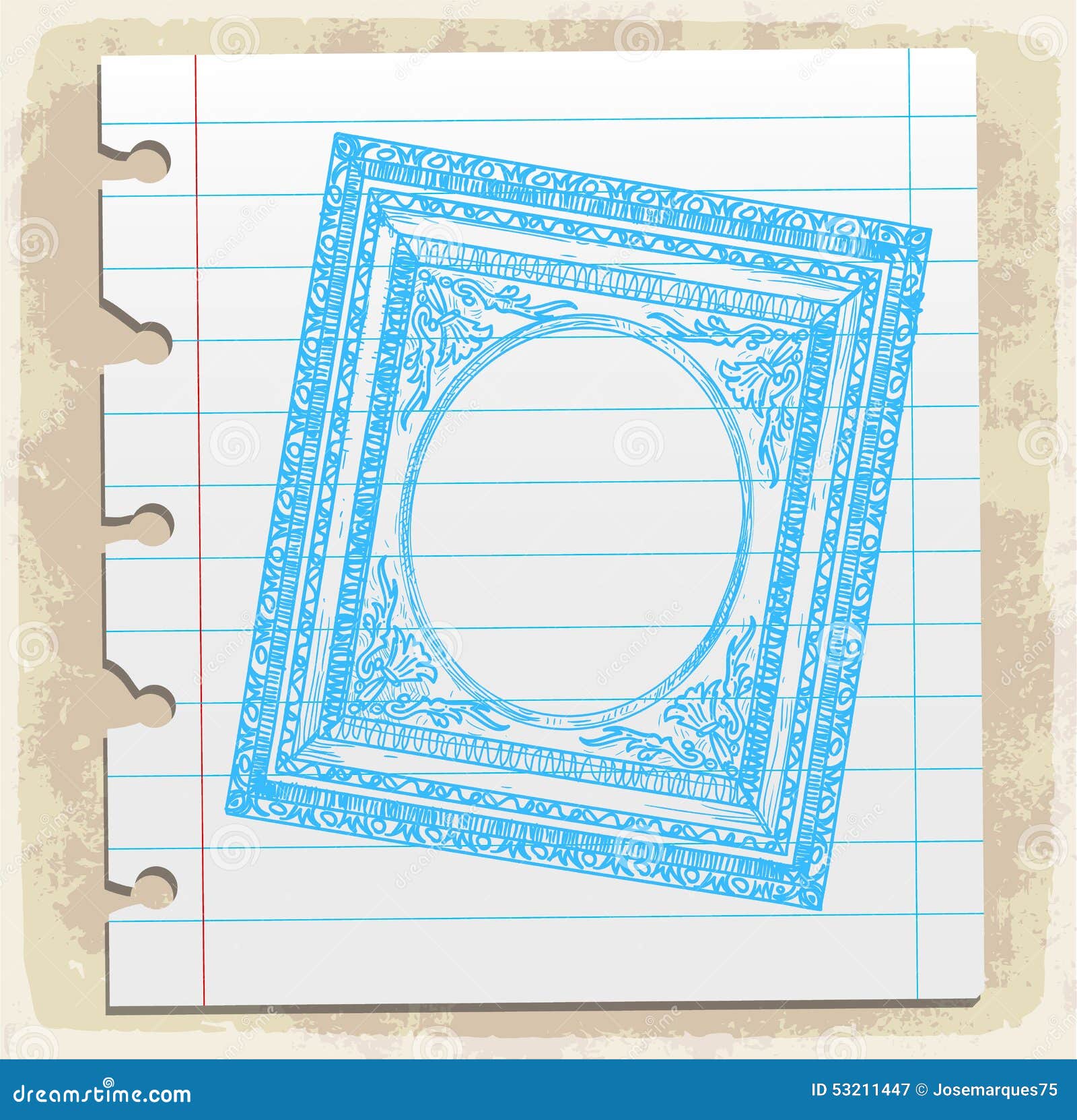 Hand Drawn Picture Frames on Paper Note, Illustration Stock ...