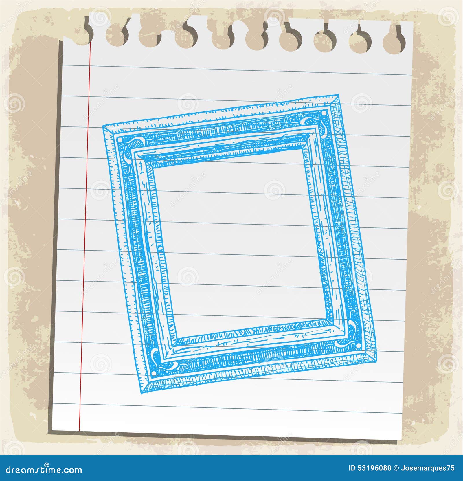 Hand Drawn Picture Frames on Paper Note, Vector Illustration Stock ...