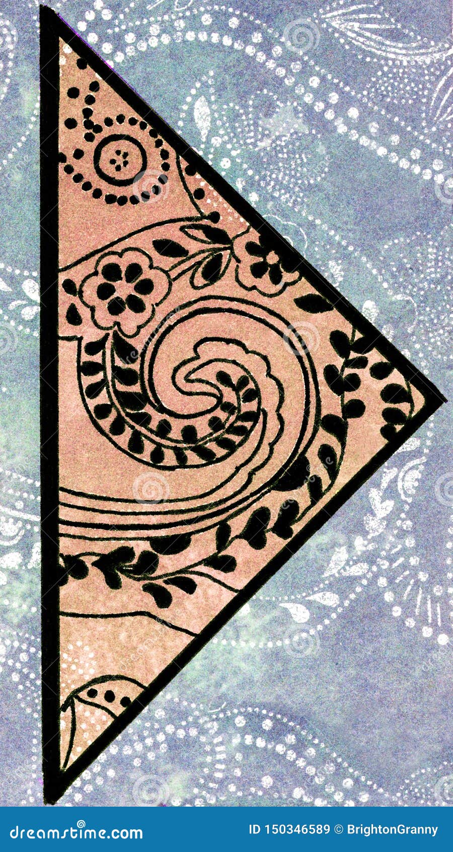 Patterned Drawing of Triangle. Stock Illustration - Illustration of ...