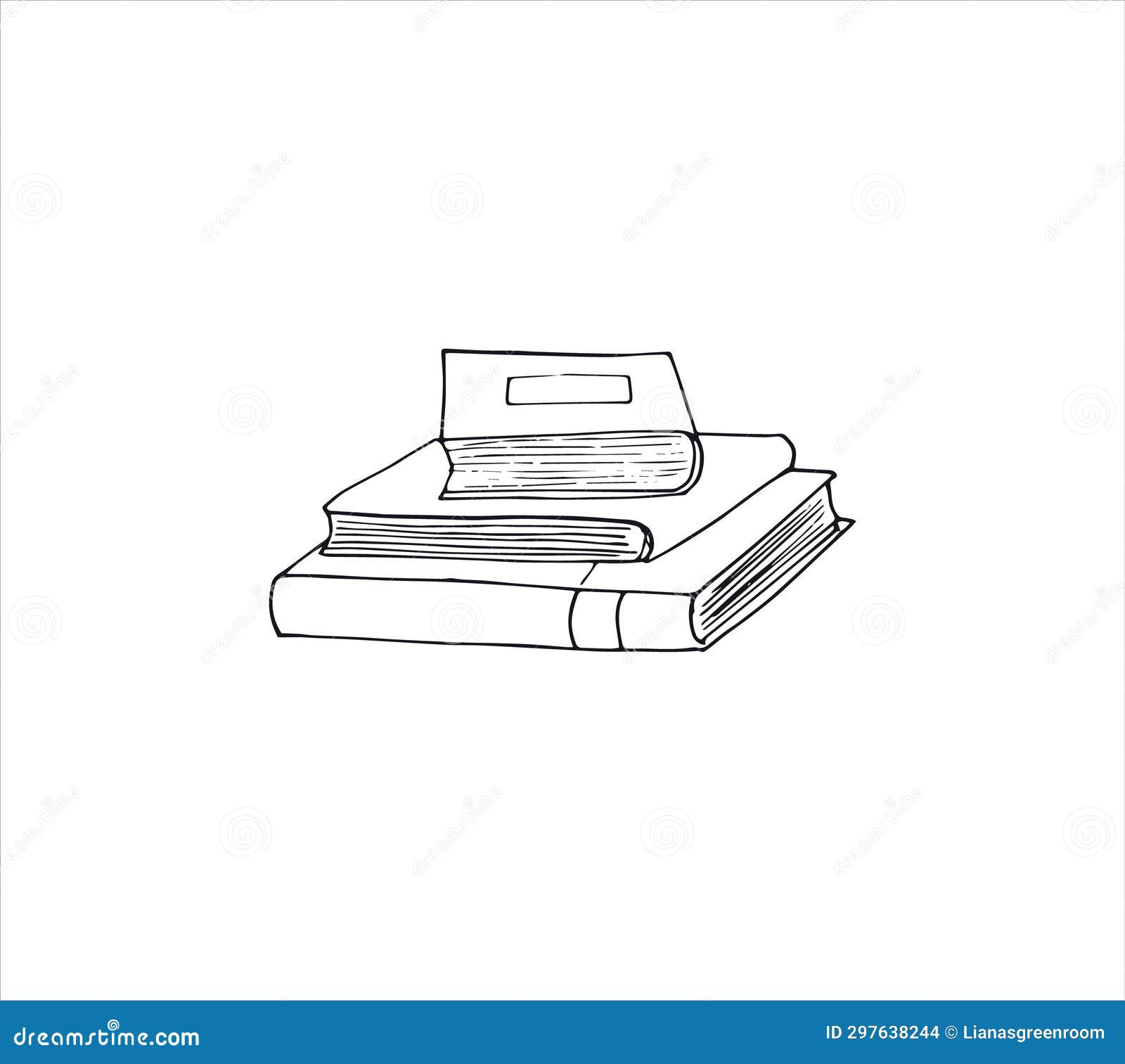 Hand-drawn Pile of Books. Vector Illustration in Doodle Style Stock ...