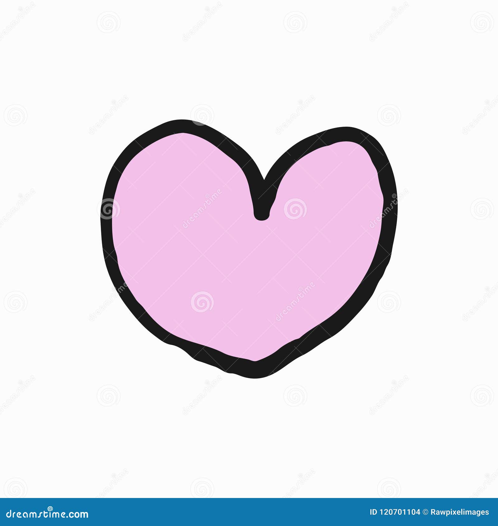 Hand Drawn Pink Heart Illustration Stock Vector - Illustration of icon ...