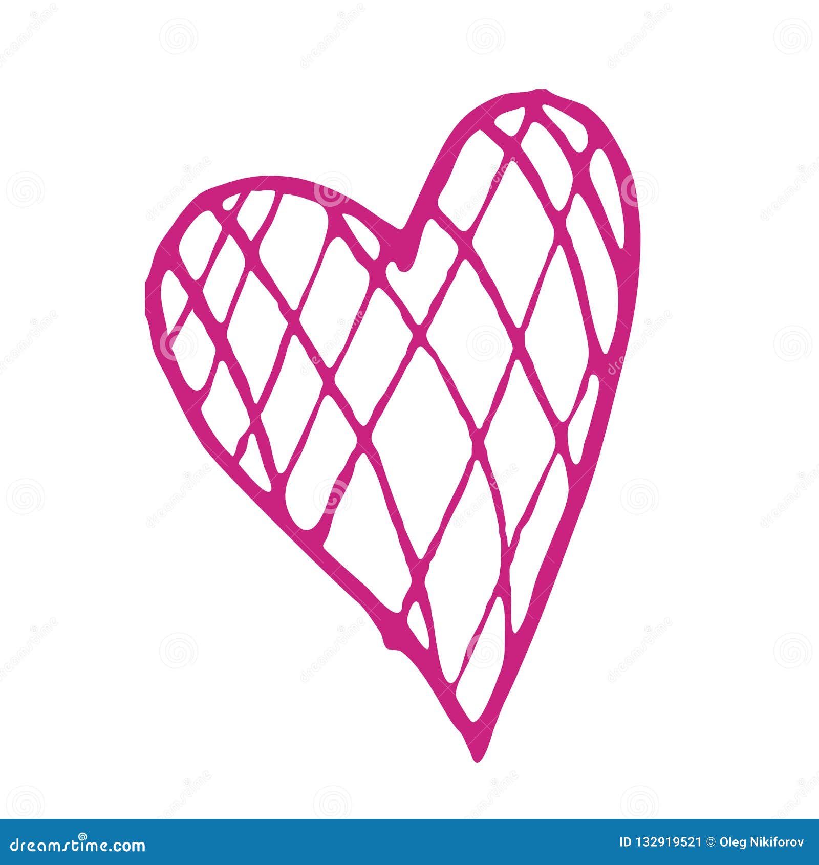Hand drawn pink heart stock illustration. Illustration of event - 132919521
