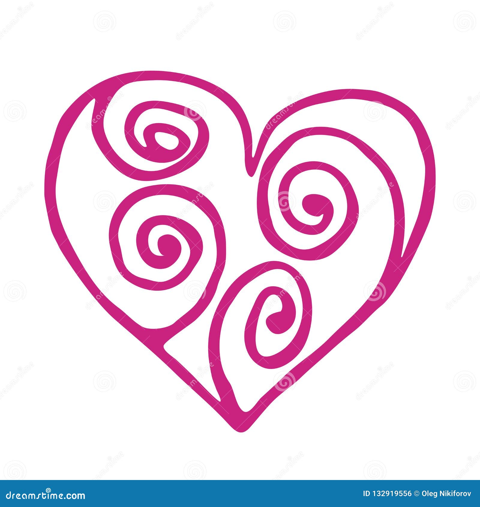 Hand drawn pink heart stock illustration. Illustration of mother ...