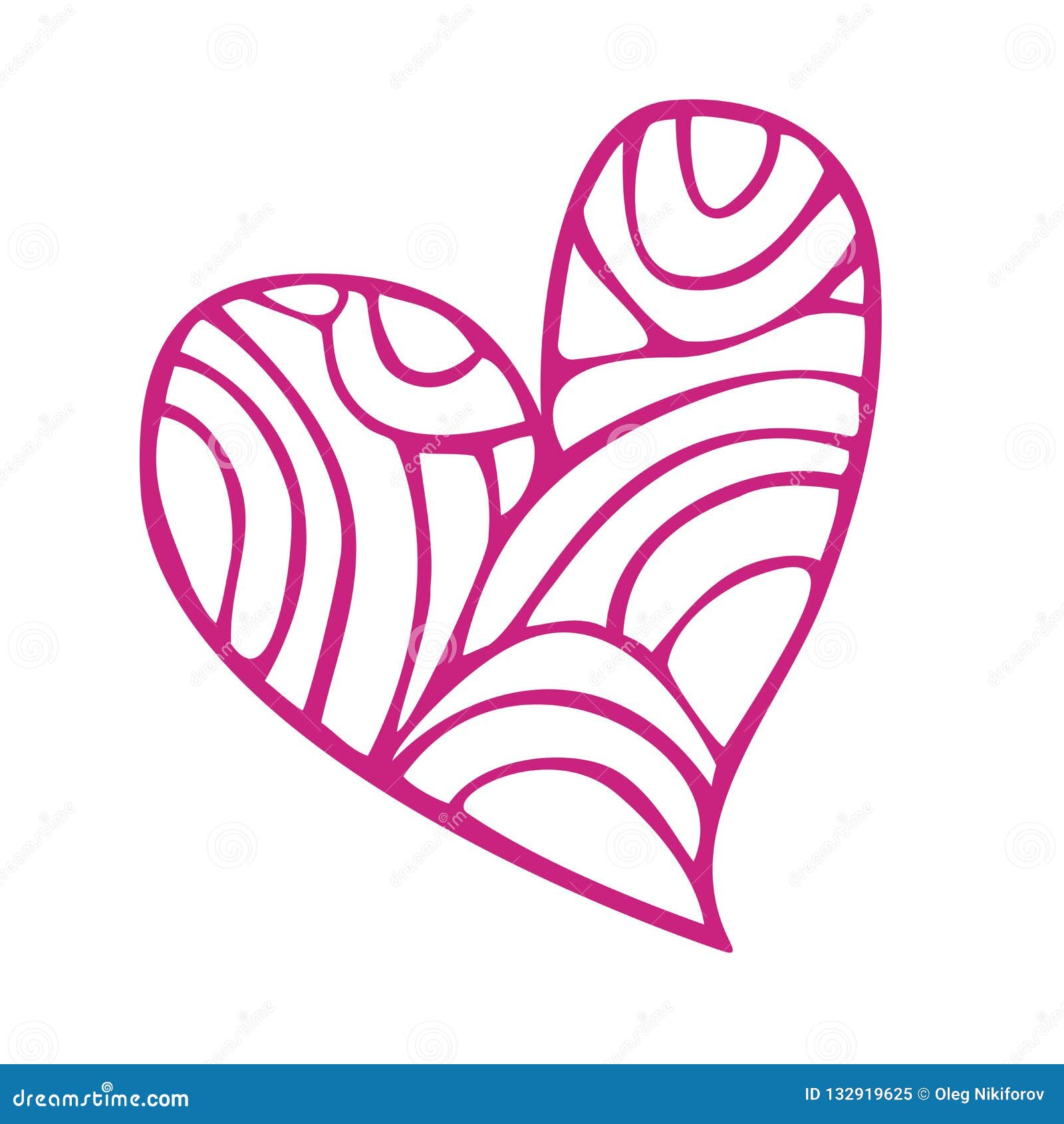 Hand drawn pink heart stock illustration. Illustration of beautiful ...