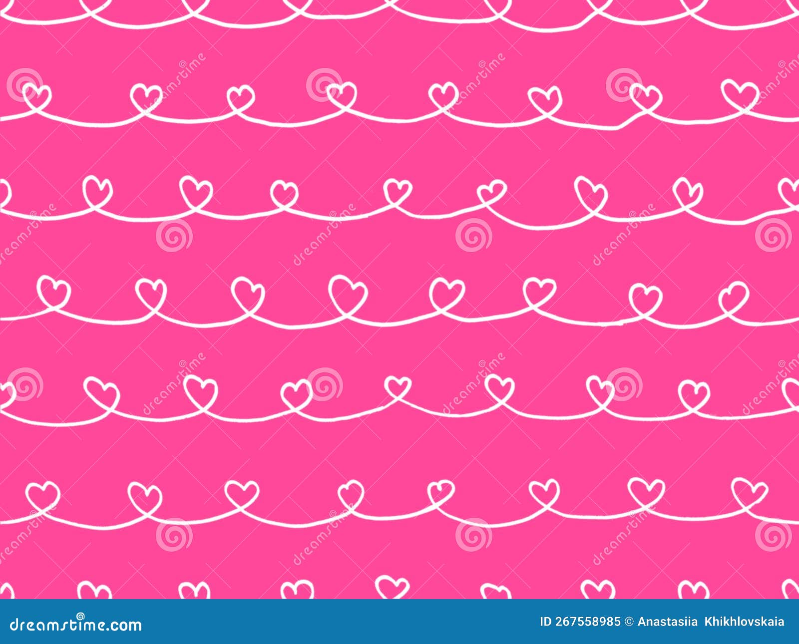 Hand Drawn Pink Hearts Background Stock Illustration - Illustration of ...