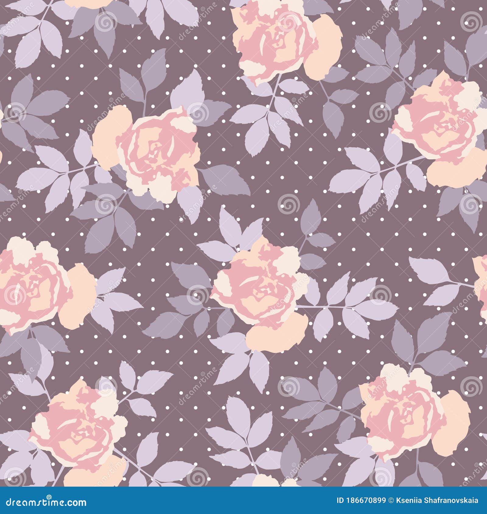 Hand Drawn Pink Roses, Vector Seamless Pattern Stock Vector ...