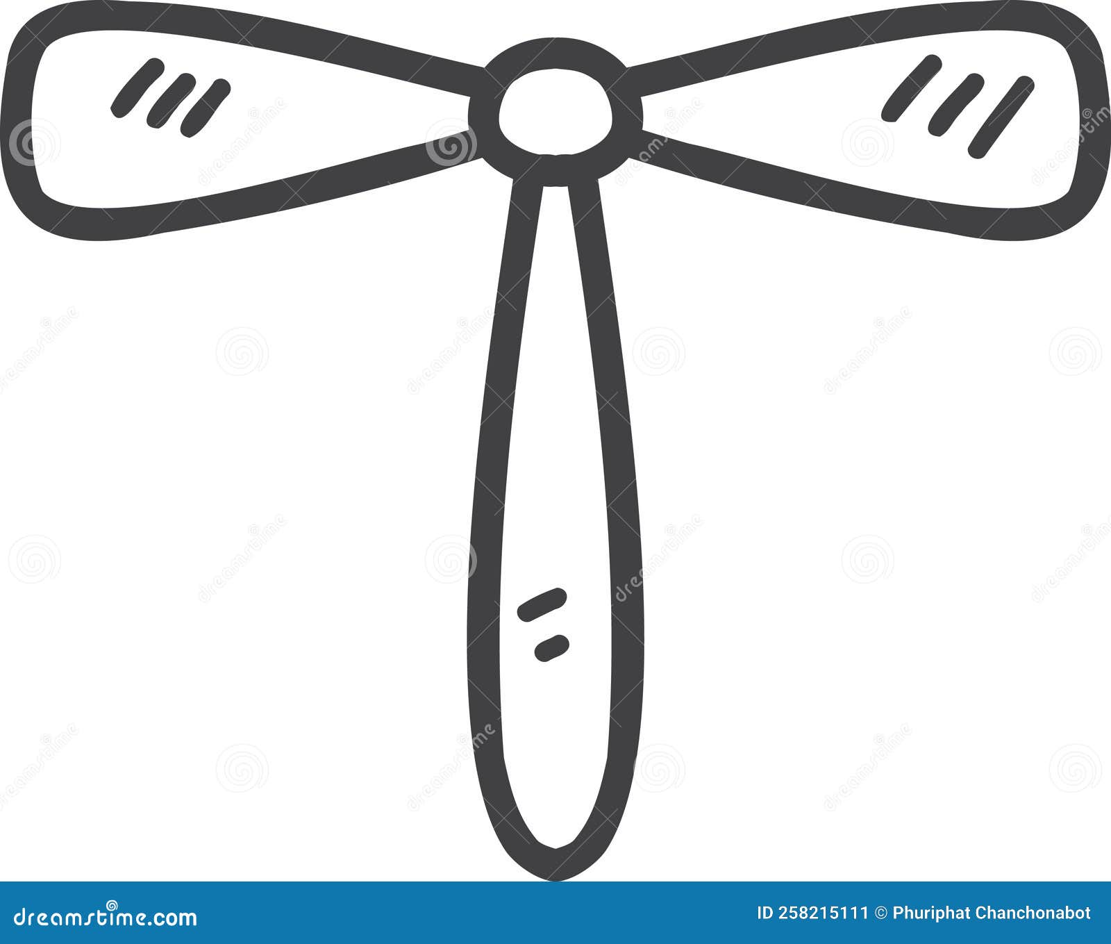 Hand Drawn Pinwheel Wind Stick Illustration Stock Vector - Illustration ...