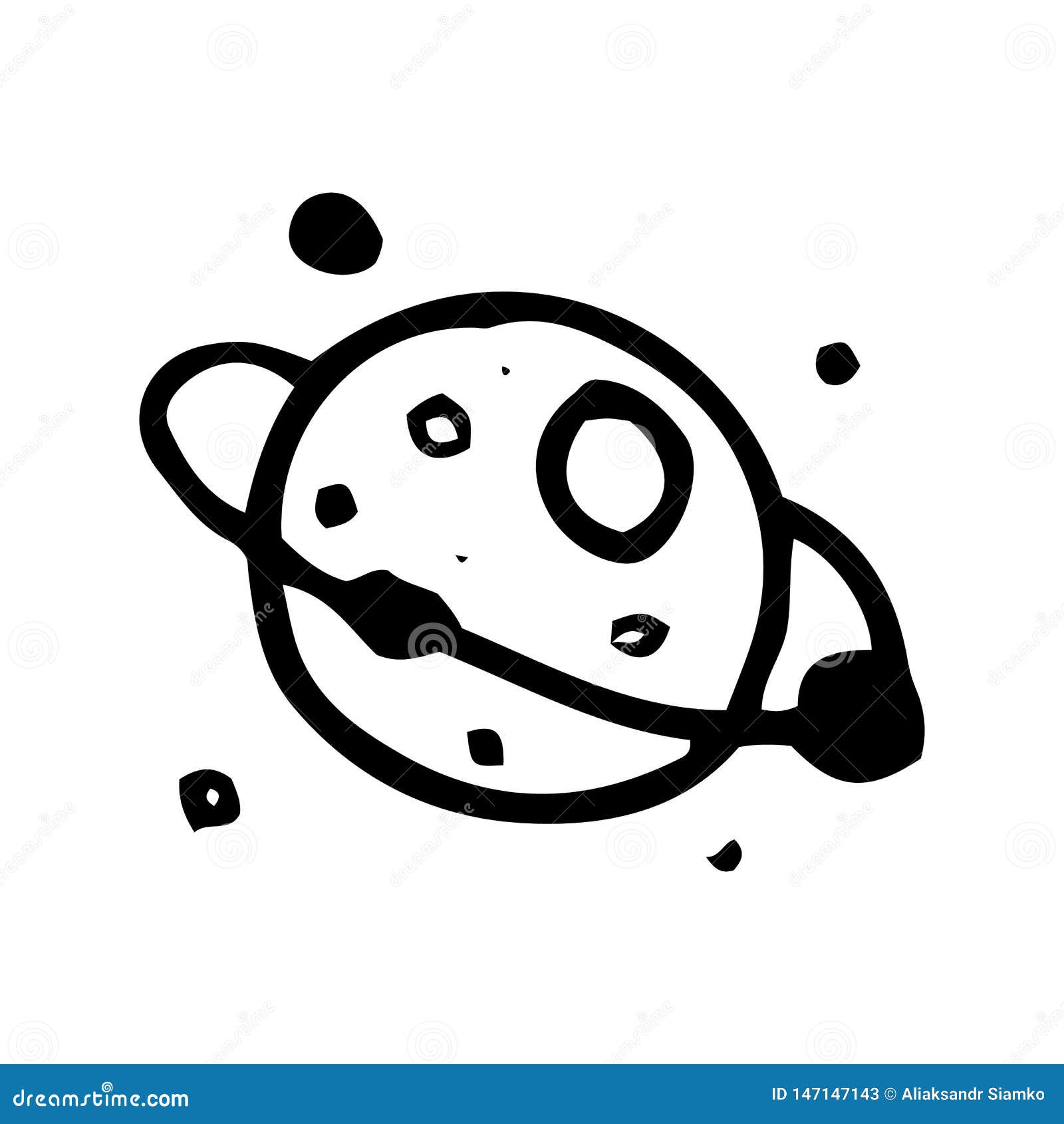 Hand Drawn Planet with Orbit Doodle. Sketch Style Icon. Decoration ...