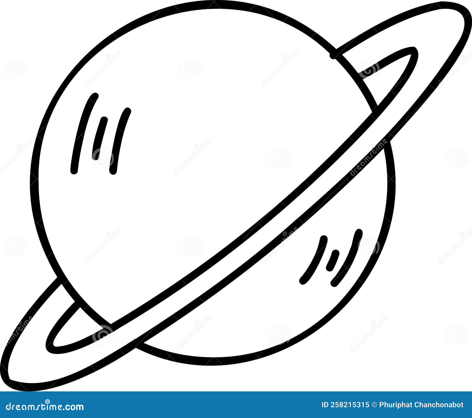 Hand Drawn Planets and Rings Floating in Space Illustration Stock ...