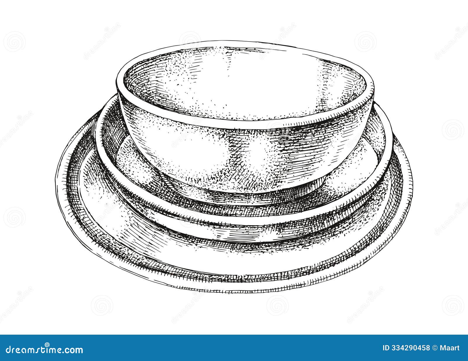 Hand Drawn Plates Set Vector Stock Illustration - Illustration of empty ...