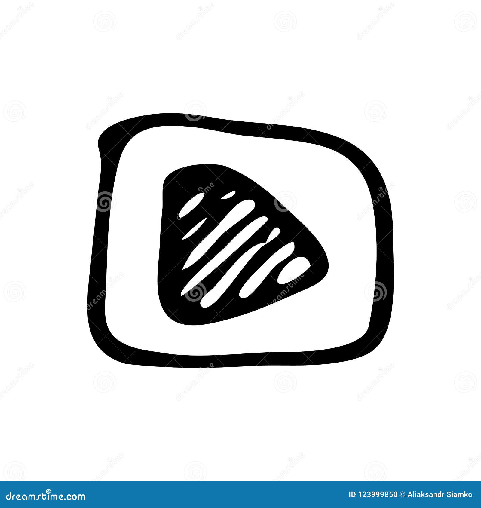 Hand Drawn Play Button Doodle. Sketch Style Icon. Decoration Element ...