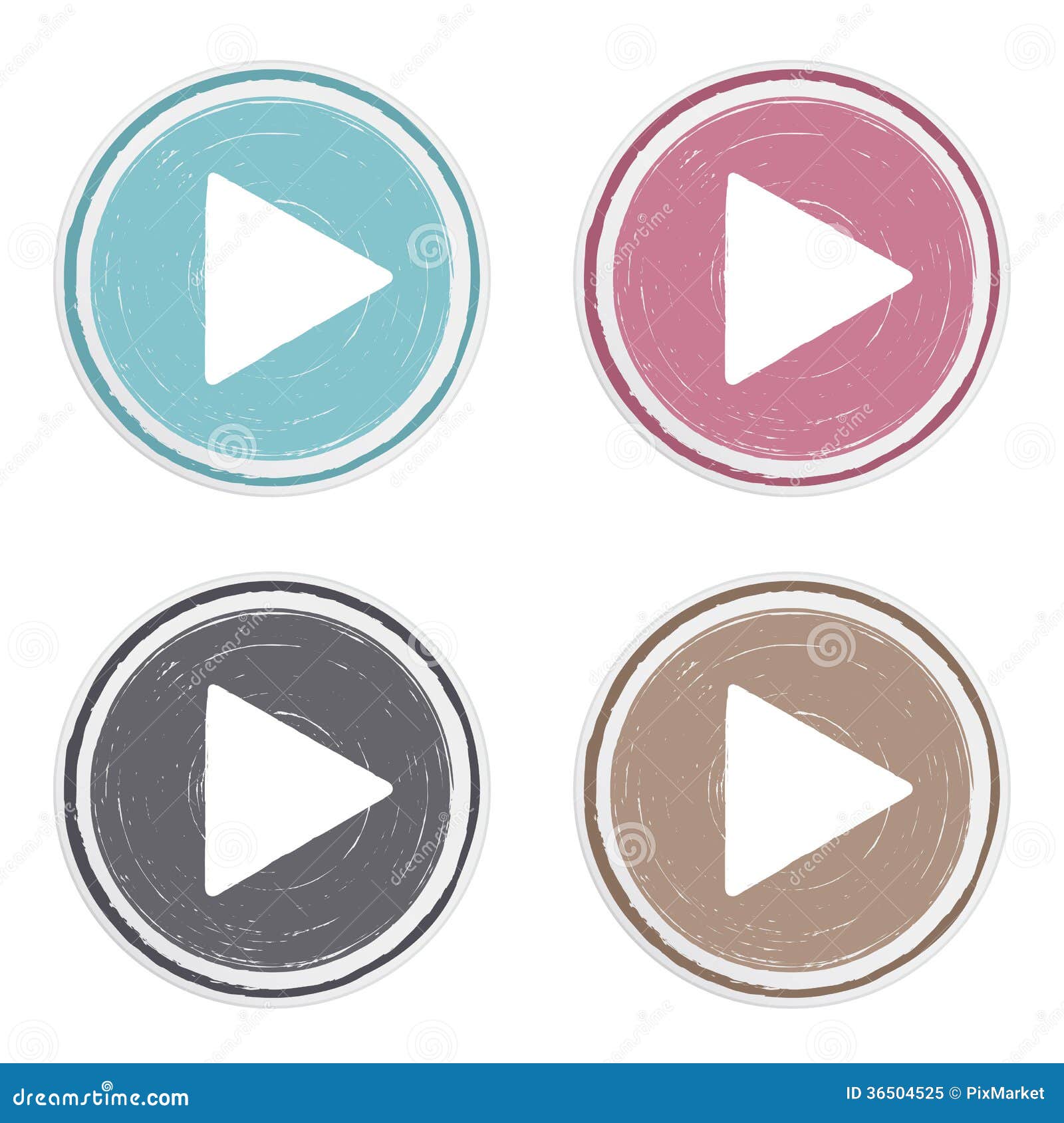 Hand Drawn Play Buttons stock vector. Illustration of triangle - 36504525