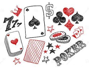 Hand drawn poker designs stock vector. Illustration of diamond - 12114908