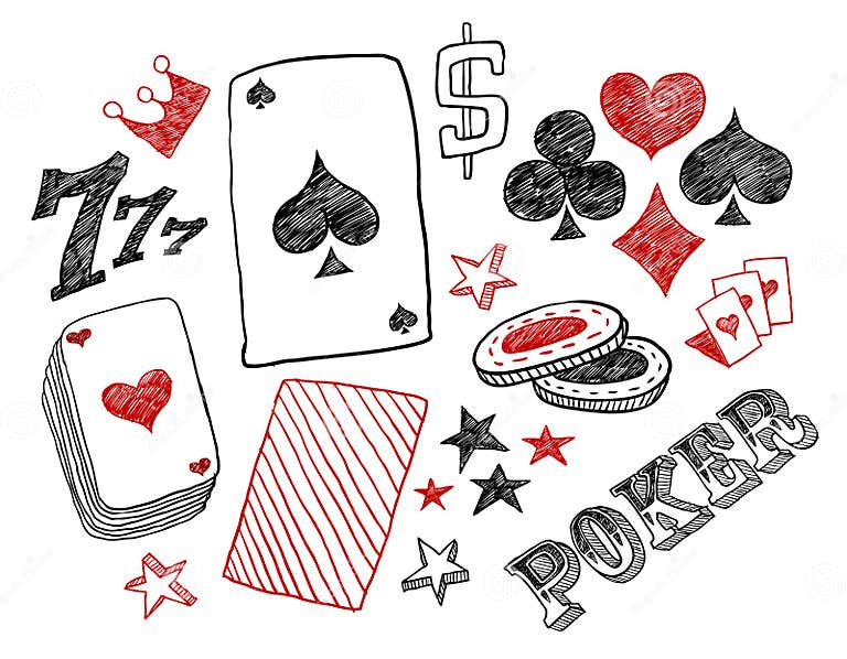 Hand drawn poker designs stock vector. Illustration of diamond - 12114908