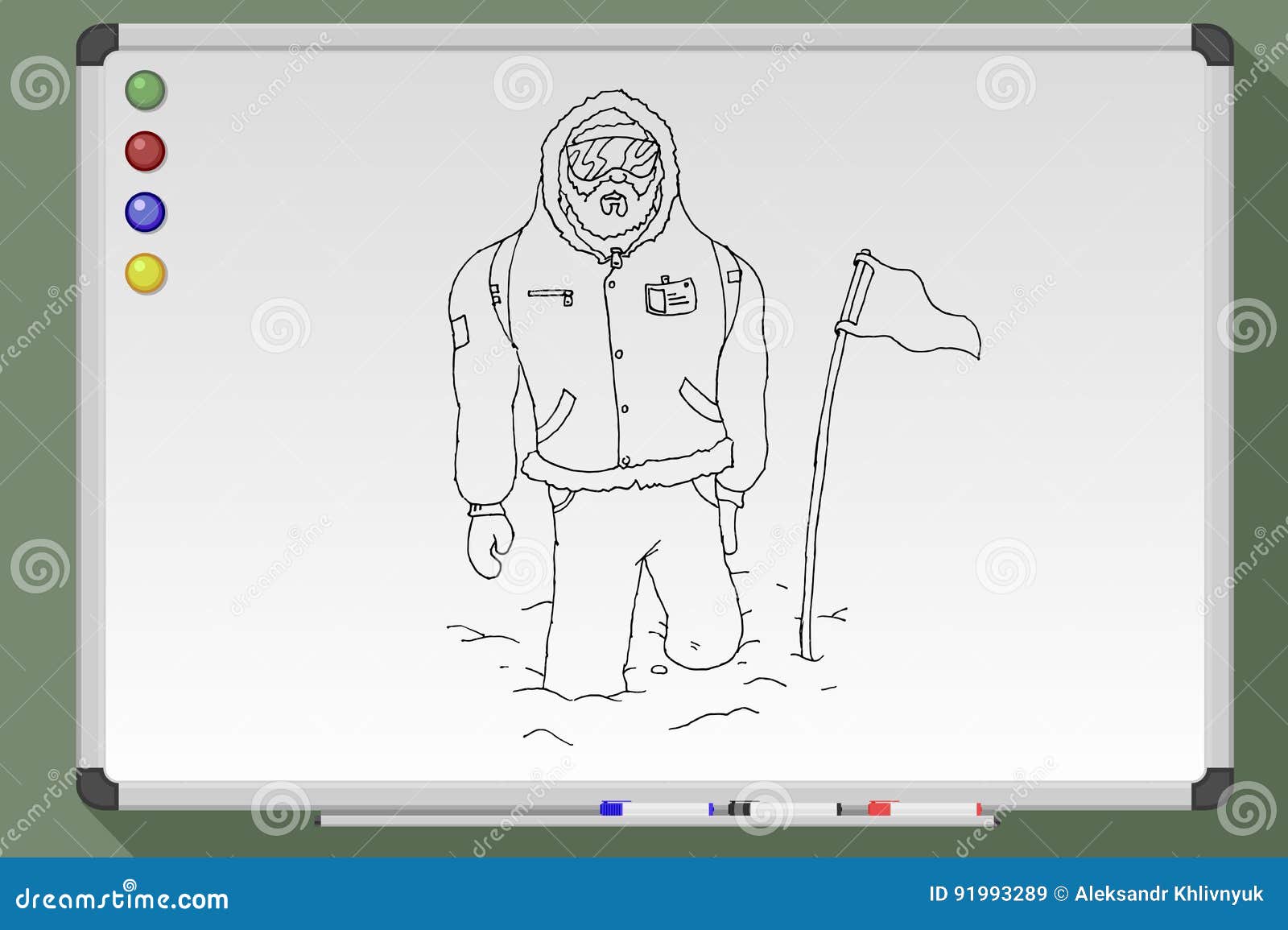 Hand drawn polar explorer stock illustration. Illustration of norway ...