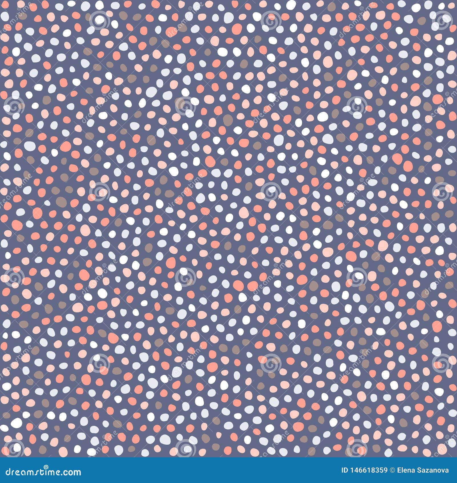 Hand Drawn Polka Dot Pattern Stock Vector - Illustration of blue ...