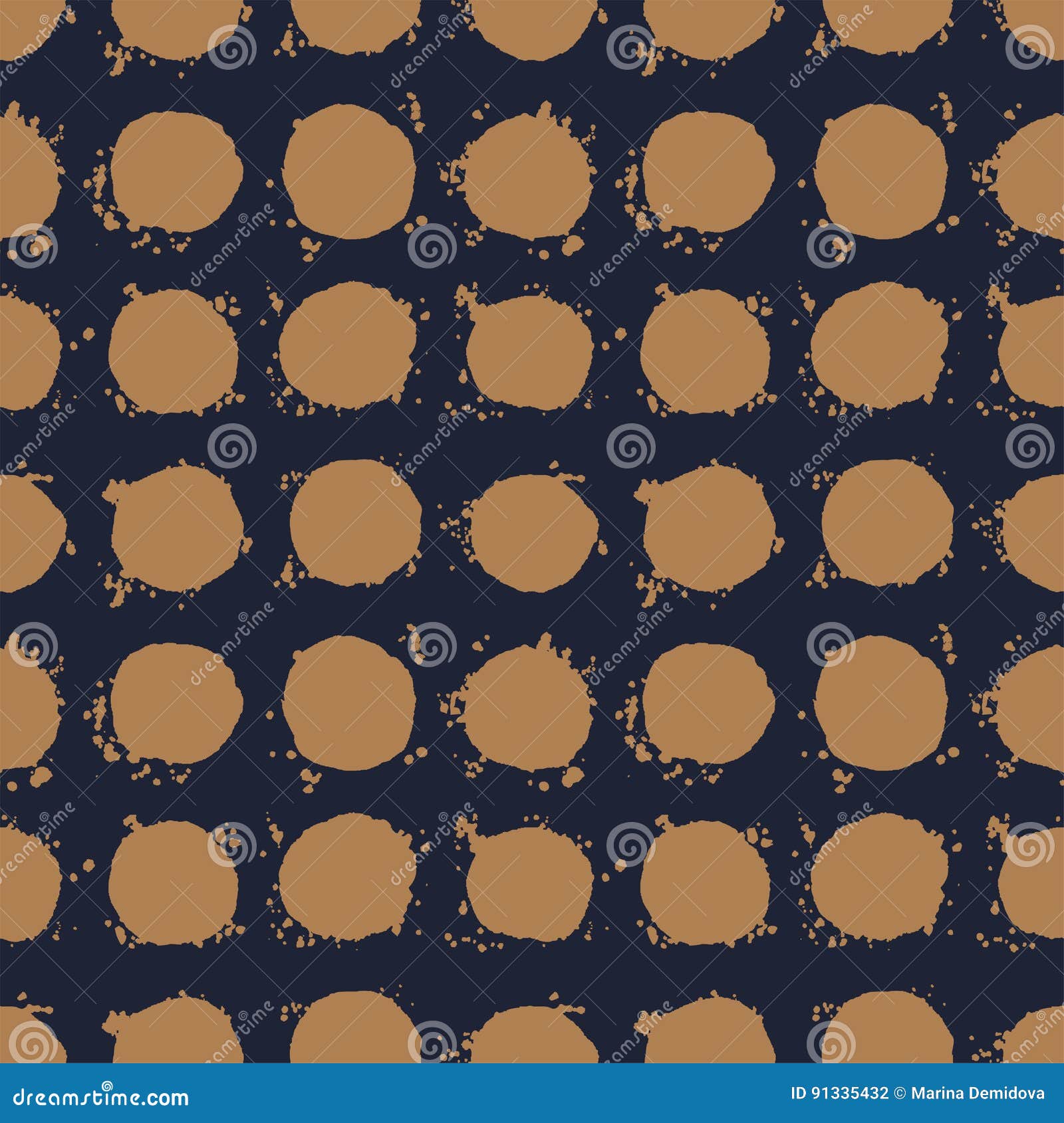 Hand Drawn Polka Dot Seamless Pattern Vector Stock Vector ...