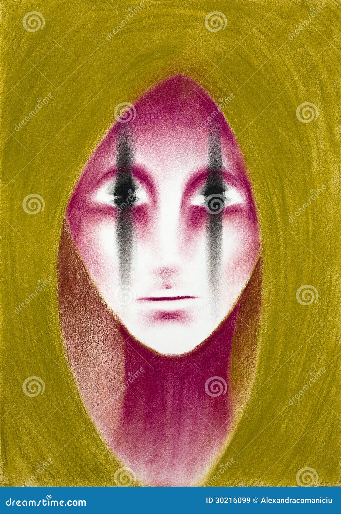 Hand Drawn Illustration Of Strange Pink Alien Stock Illustration ...