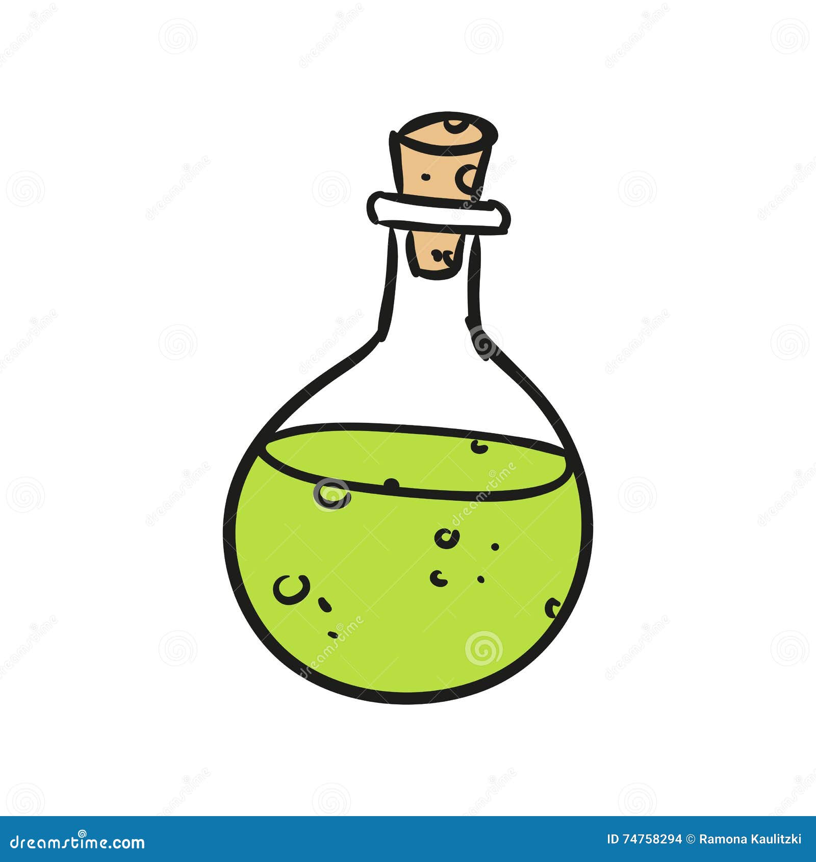 Hand Drawn Potion Doodle stock illustration. Illustration of alchemy ...