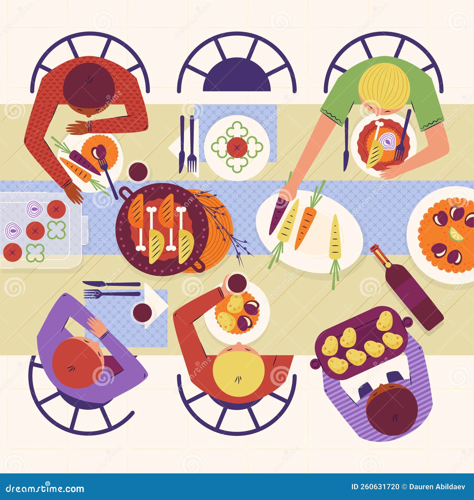 Potluck Illustration Cartoon Vector | CartoonDealer.com #84879495