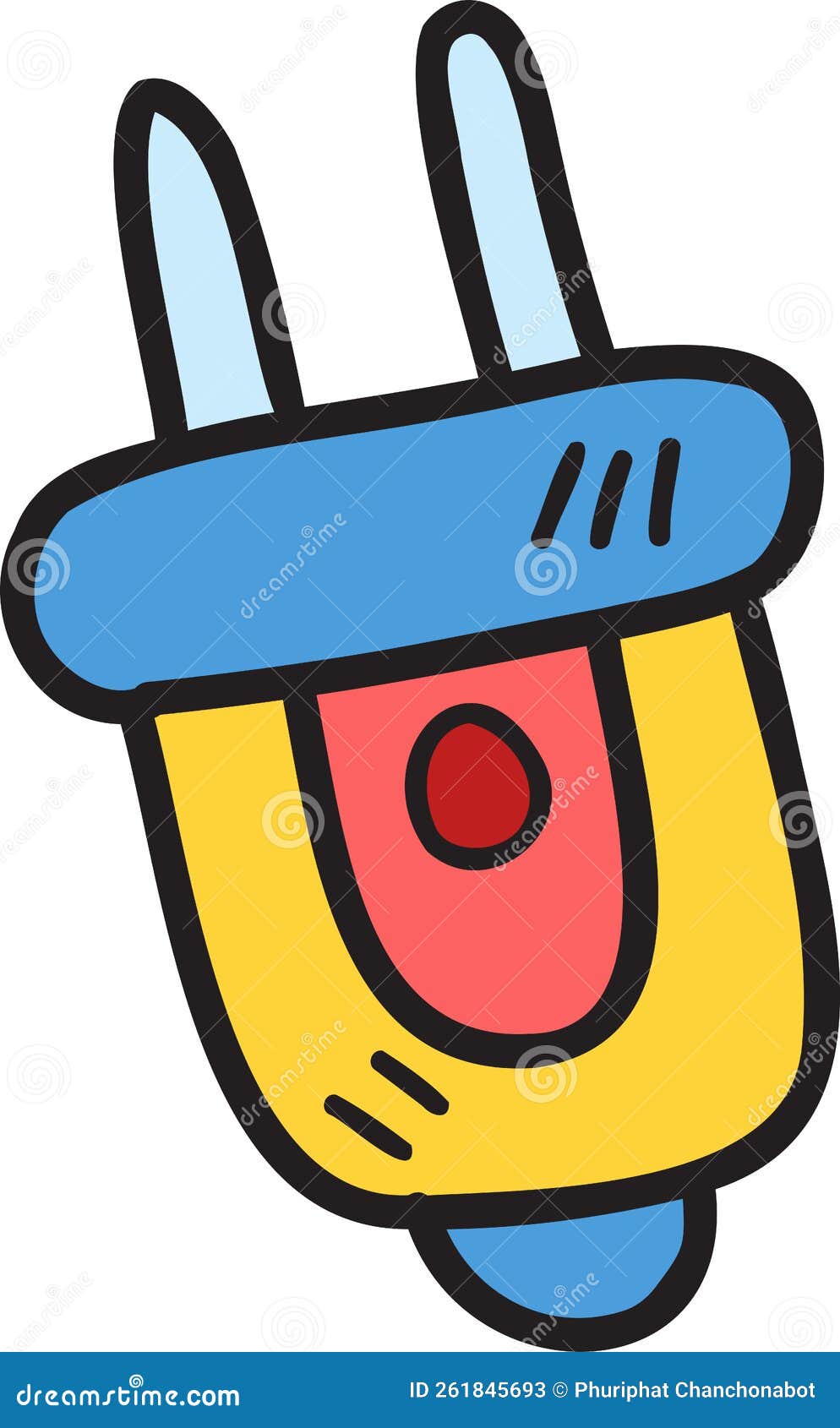 Hand Drawn Power Plug Illustration Stock Vector - Illustration of ...