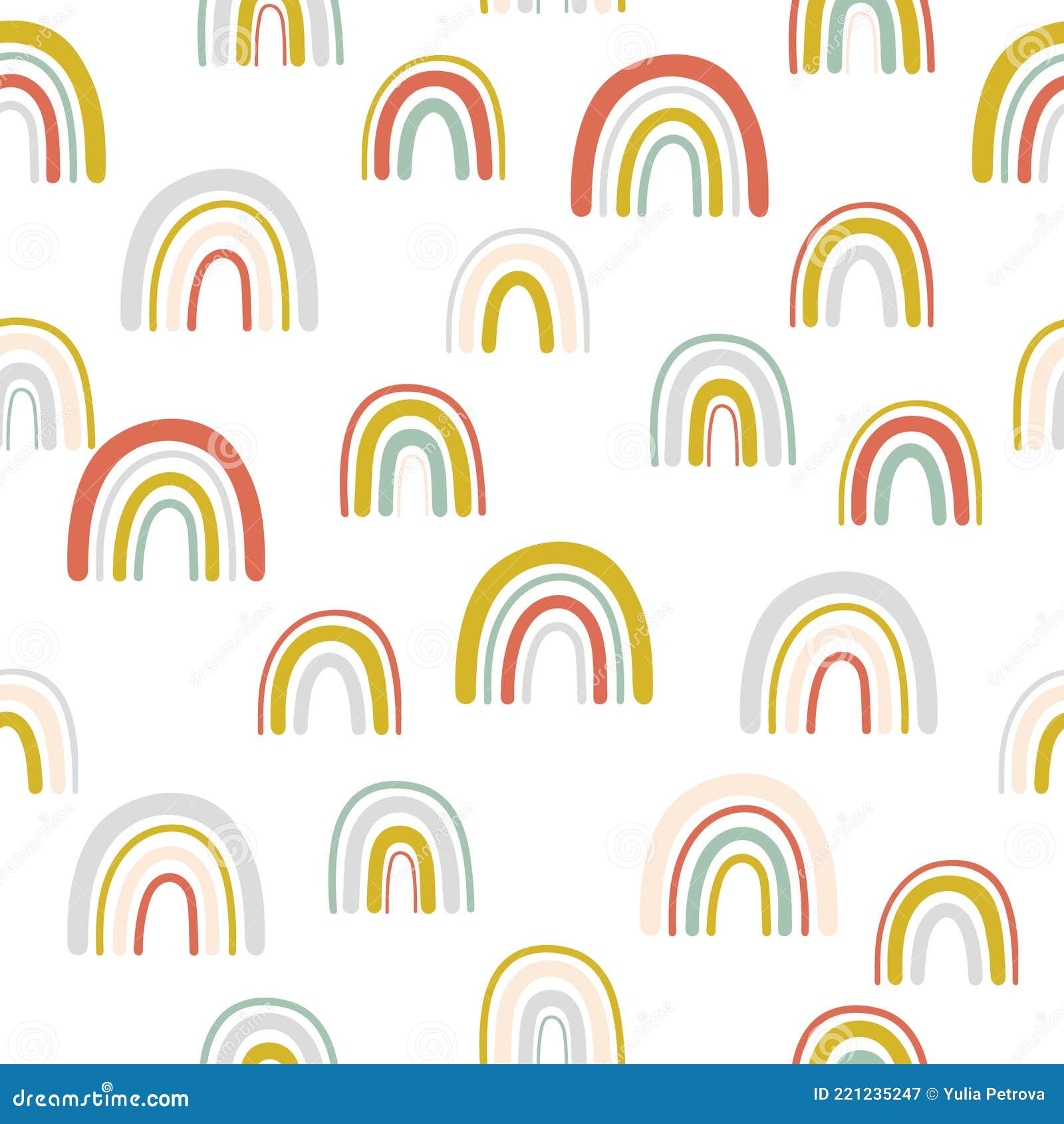 Hand Drawn Print with Rainbow Stock Vector - Illustration of design ...