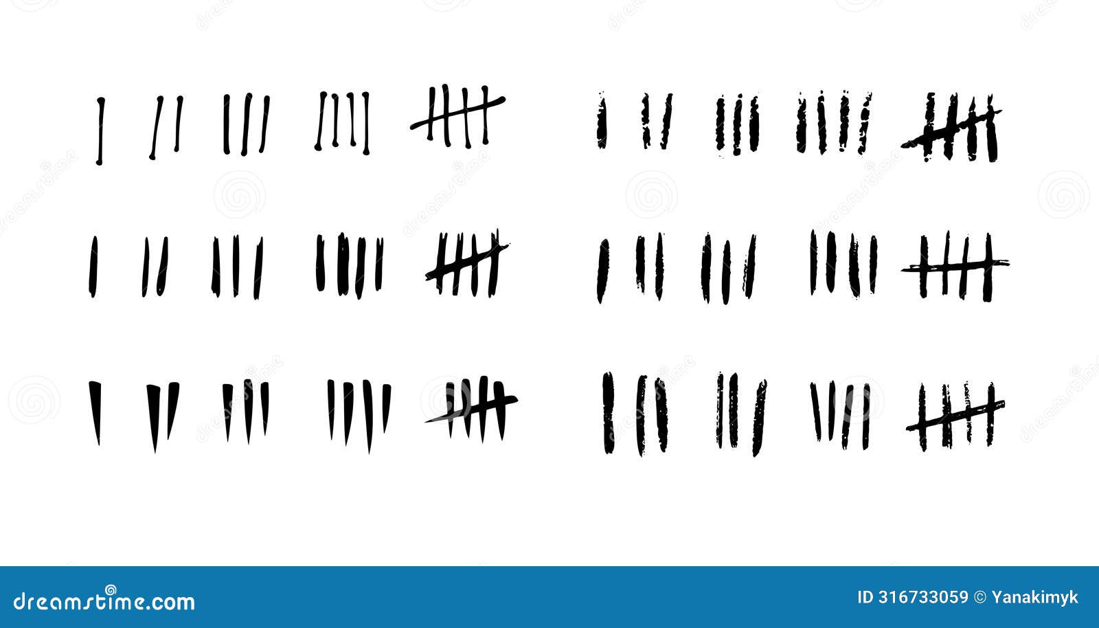 Hand Drawn Prison Wall Doodle Sticks Lines Counter Stock Vector ...