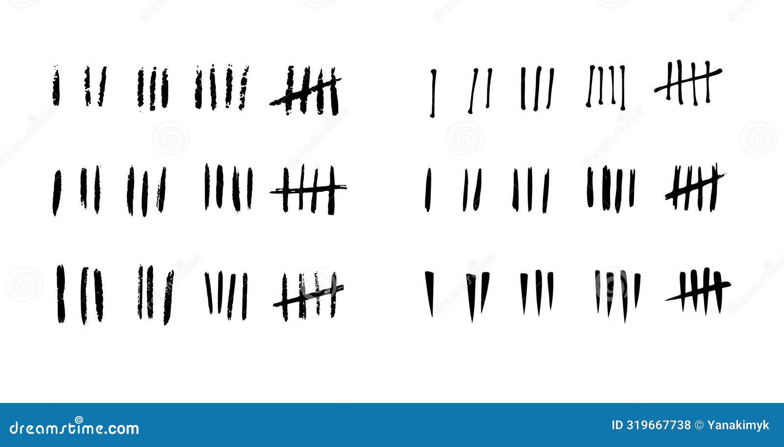 Hand Drawn Prison Wall Doodle Sticks Lines Counter Stock Vector ...