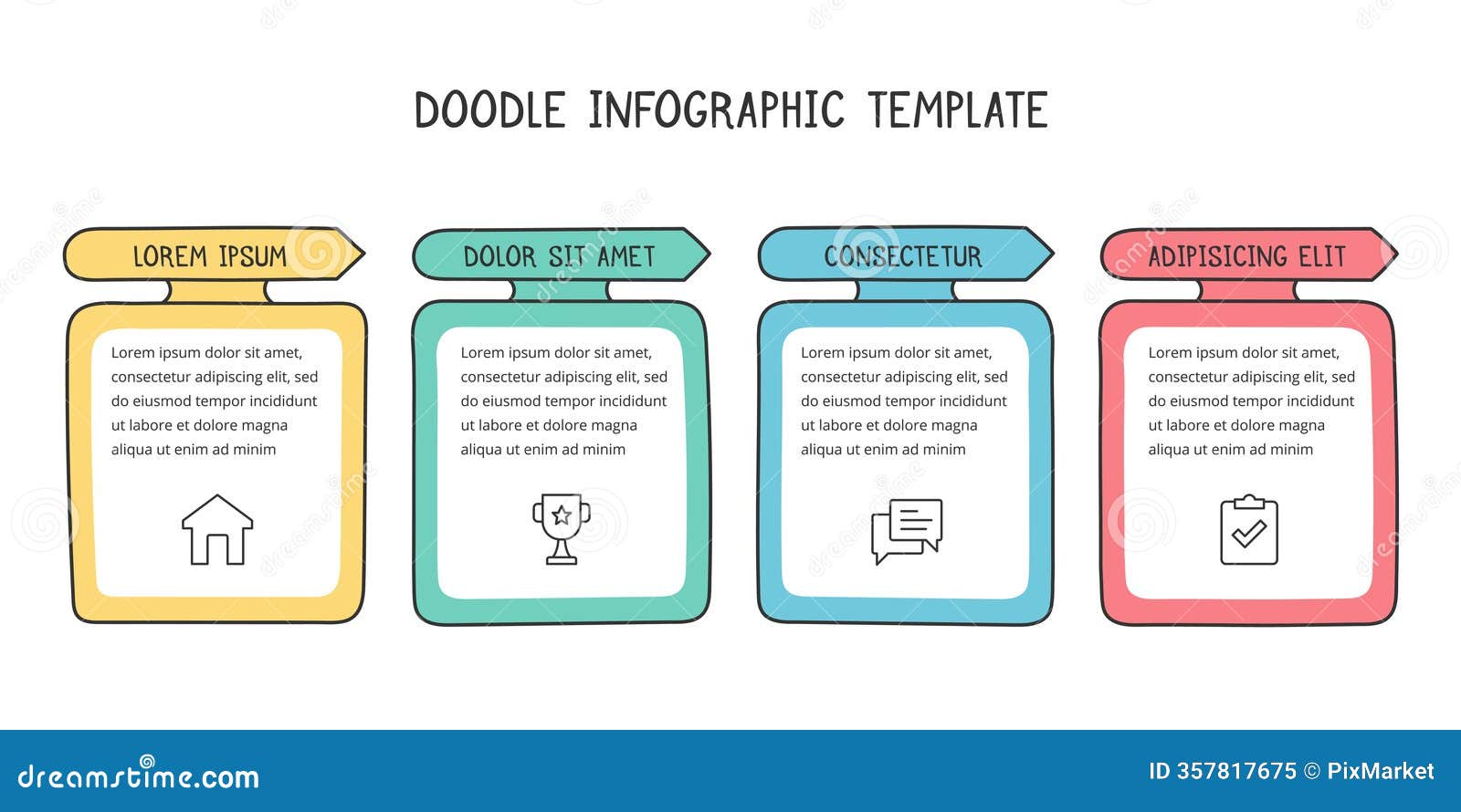 Hand Drawn Process Template Stock Illustration - Illustration of ...