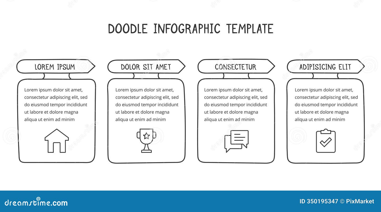 Hand Drawn Process Template Stock Illustration - Illustration of ...