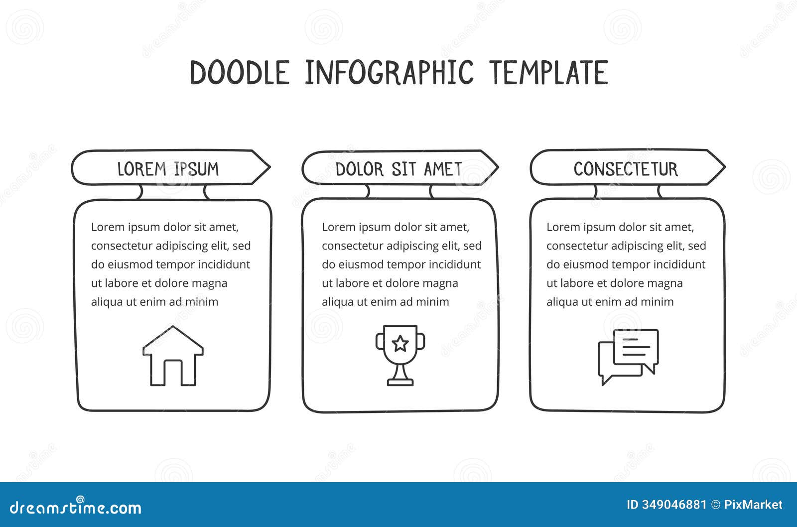Hand Drawn Process Template Stock Vector - Illustration of diagram ...