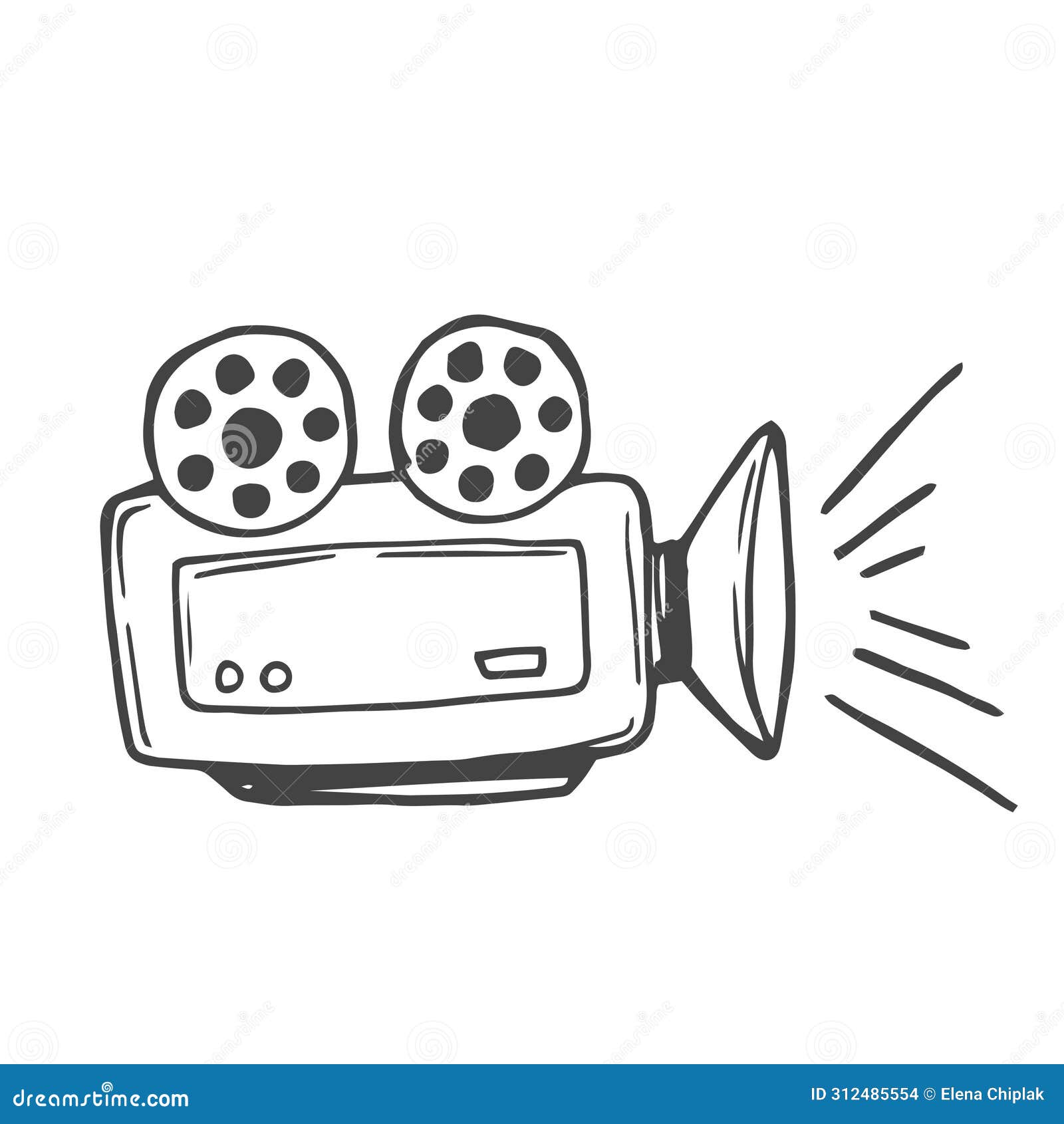 Hand Drawn Projector Sketch in Vector Stock Vector - Illustration of ...