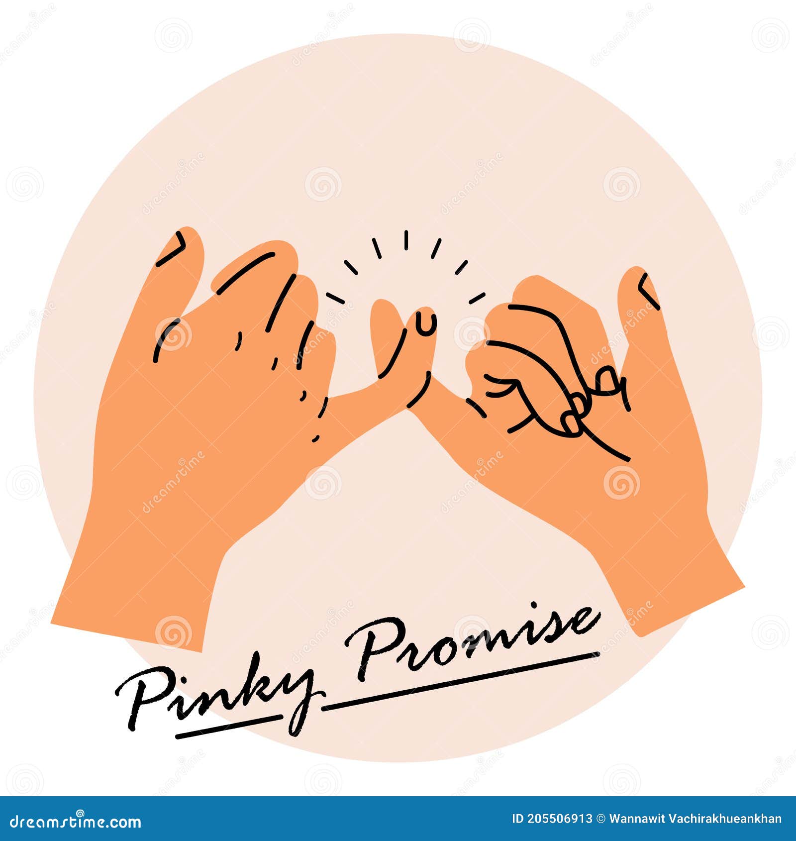 Hand Drawn Promise Hands Gesturing Stock Vector - Illustration of ...