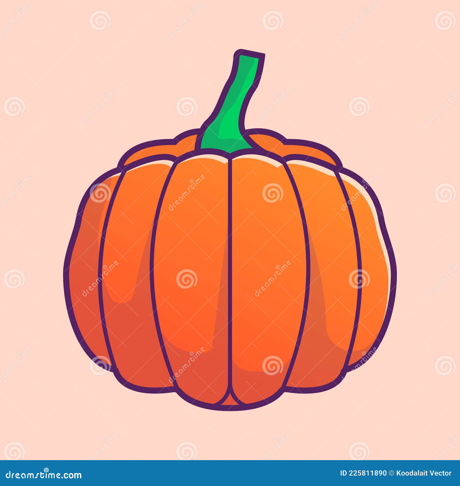 Hand Drawn Pumpkin Illustration. Cartoon Style Stock Vector ...