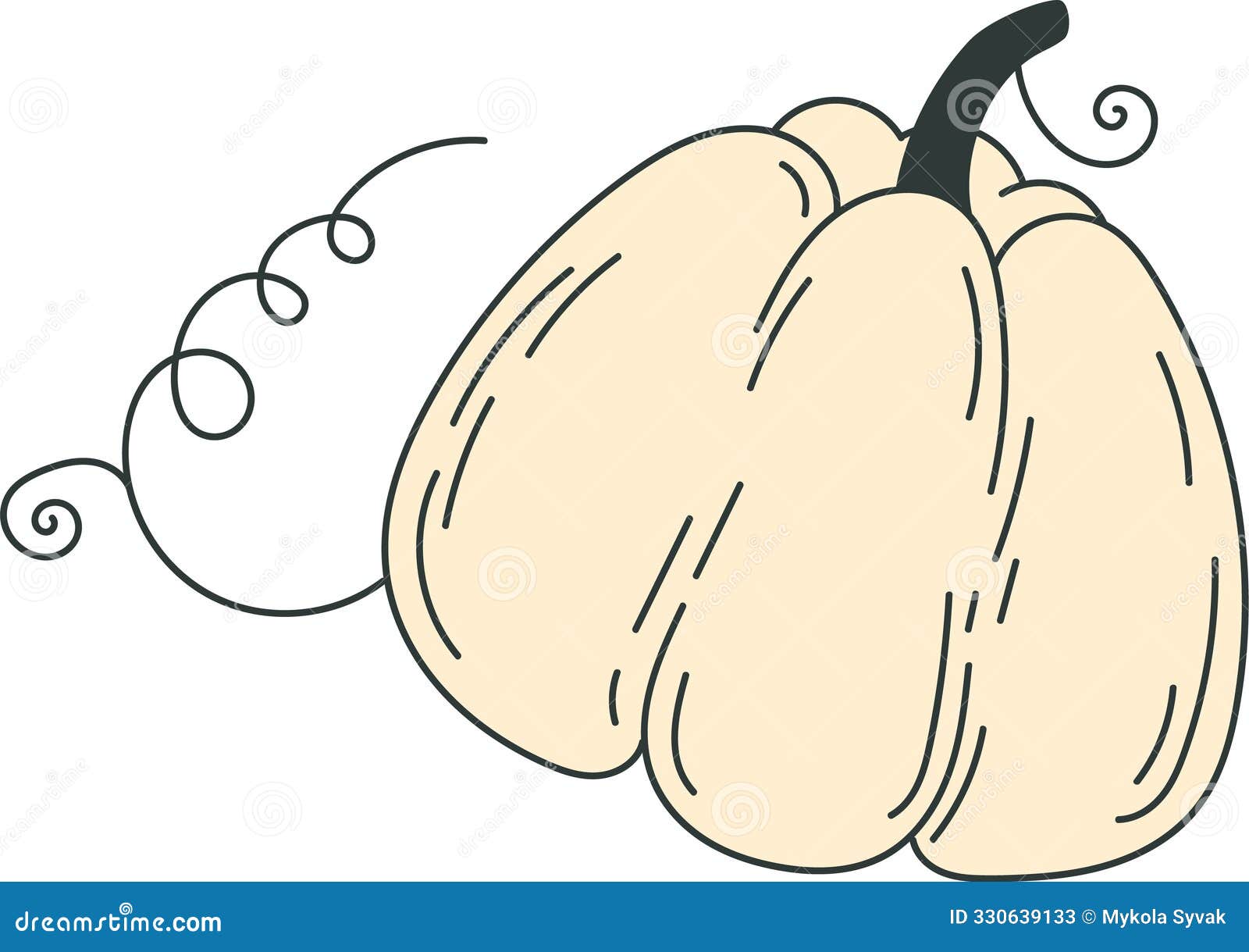 Hand Drawn Pumpkin Sketch stock illustration. Illustration of drawing ...