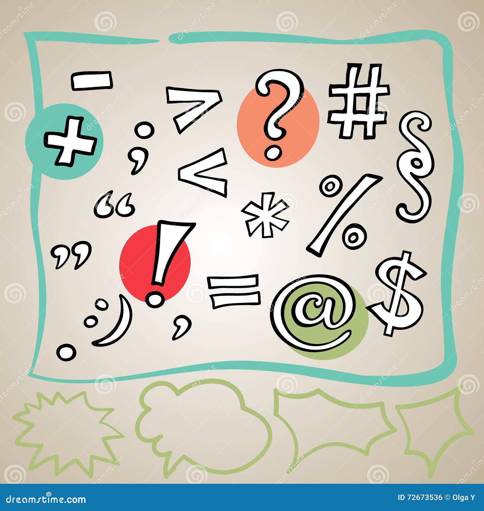 Hand Drawn Punctuation Marks Stock Vector - Illustration of cartoon ...