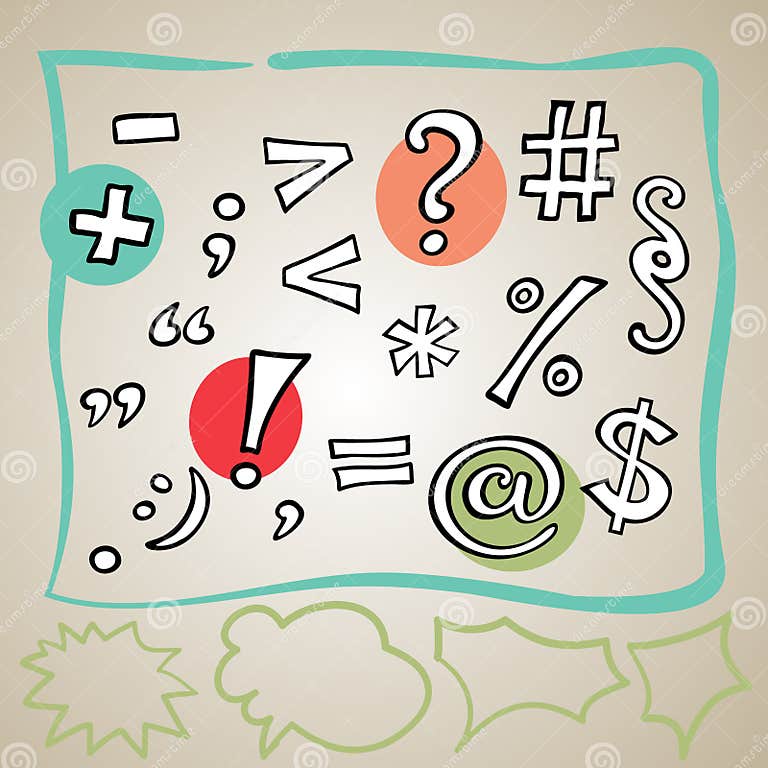 Hand Drawn Punctuation Marks Stock Vector - Illustration of cartoon ...