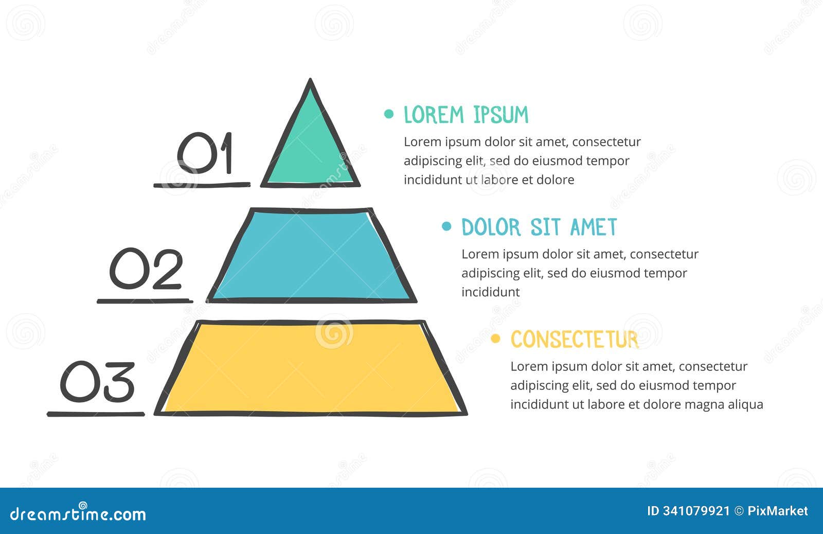 Hand Drawn Pyramid Infographic Template Stock Illustration ...