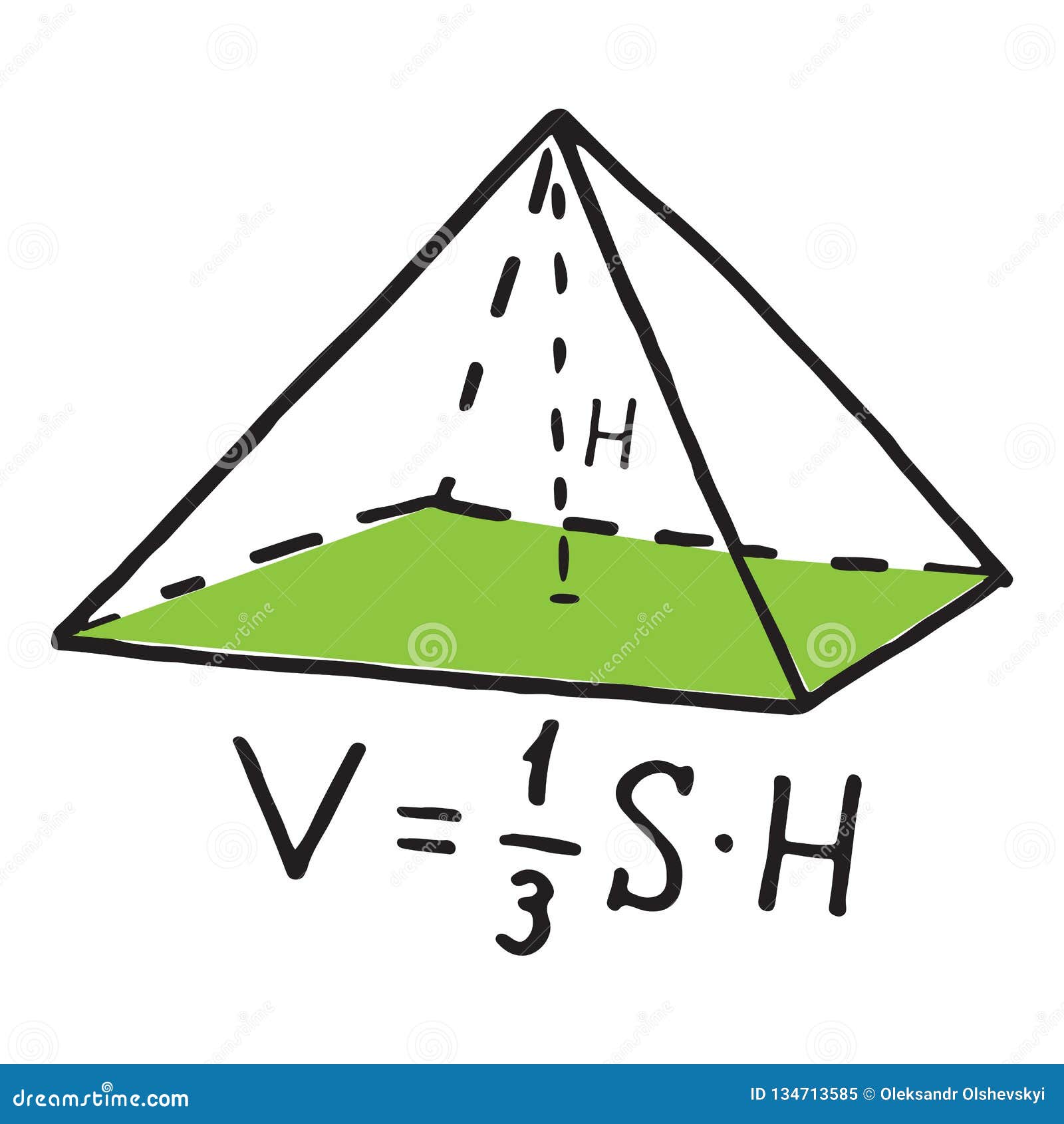 Hand drawn pyramid volume stock vector. Illustration of line - 134713585
