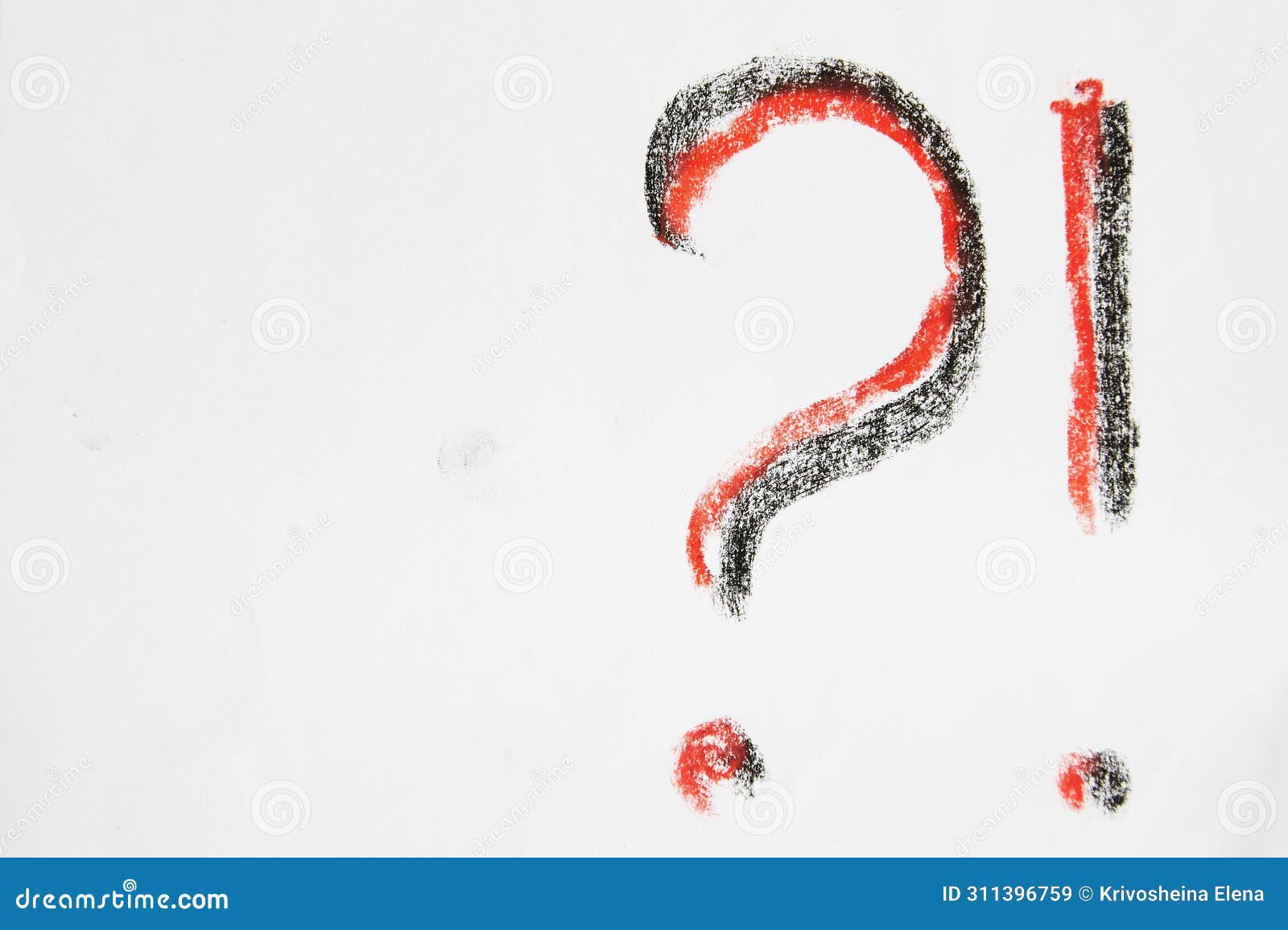 Hand-drawn Question and Exclamation Marks, Boldly Marked in Black on a ...
