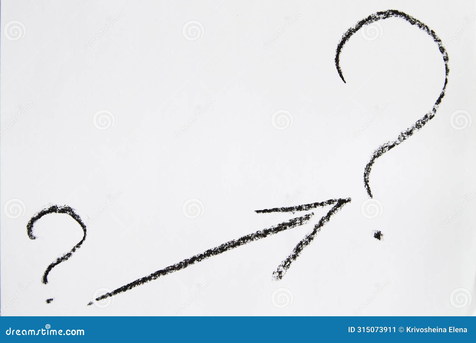 Hand-drawn Question Mark, Boldly Marked in Black on a White Sheet of ...