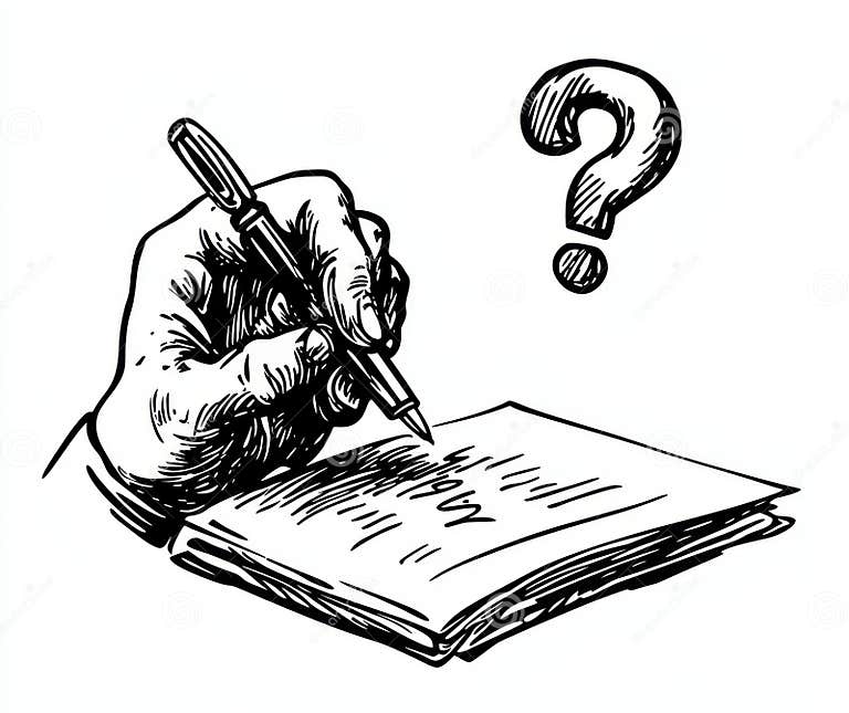 A Hand Drawn Question Mark, with Continuous Linear Graphics, a Modern ...