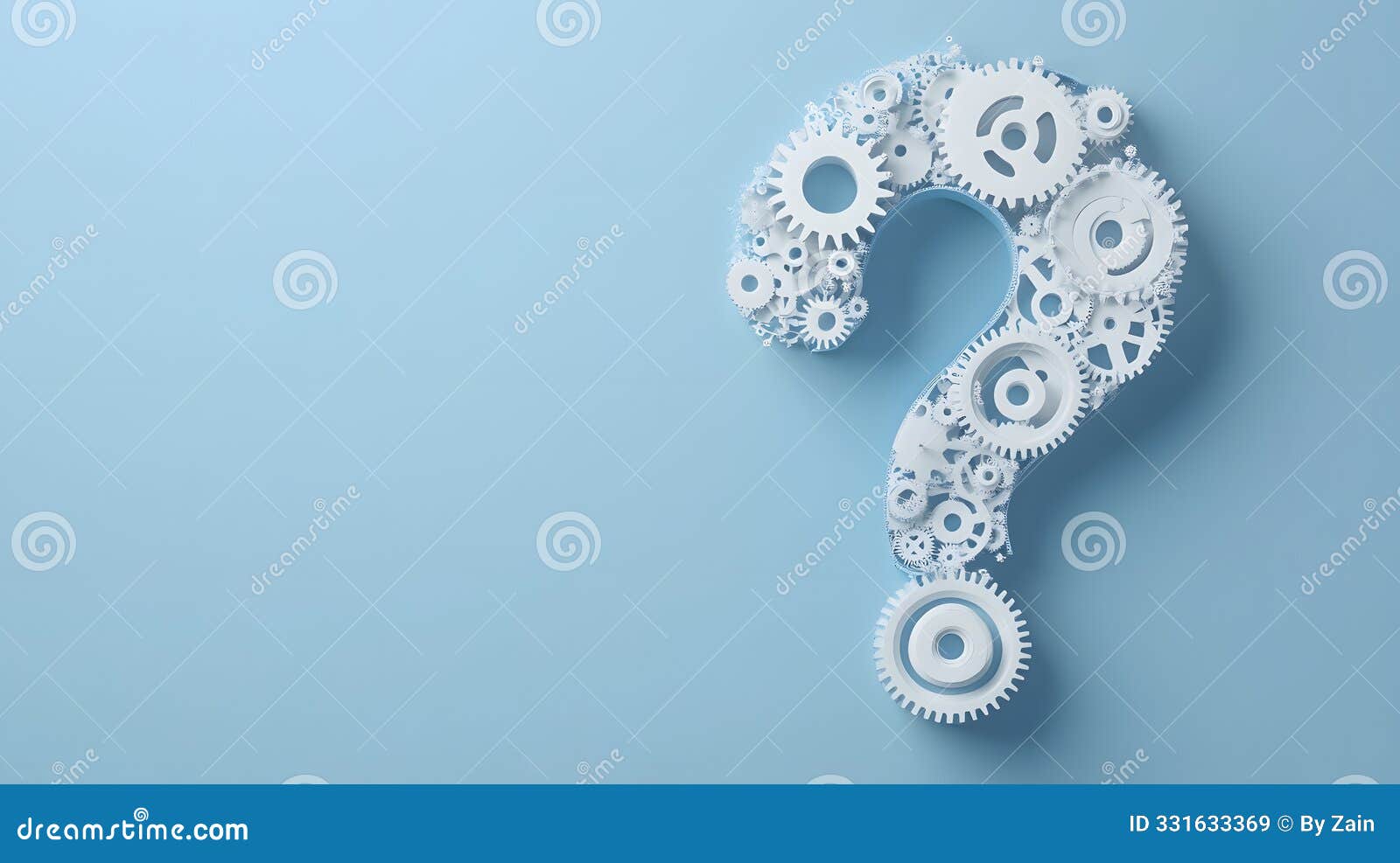 Hand-Drawn Question Mark with Gears and Mechanical Elements Symbolizing ...