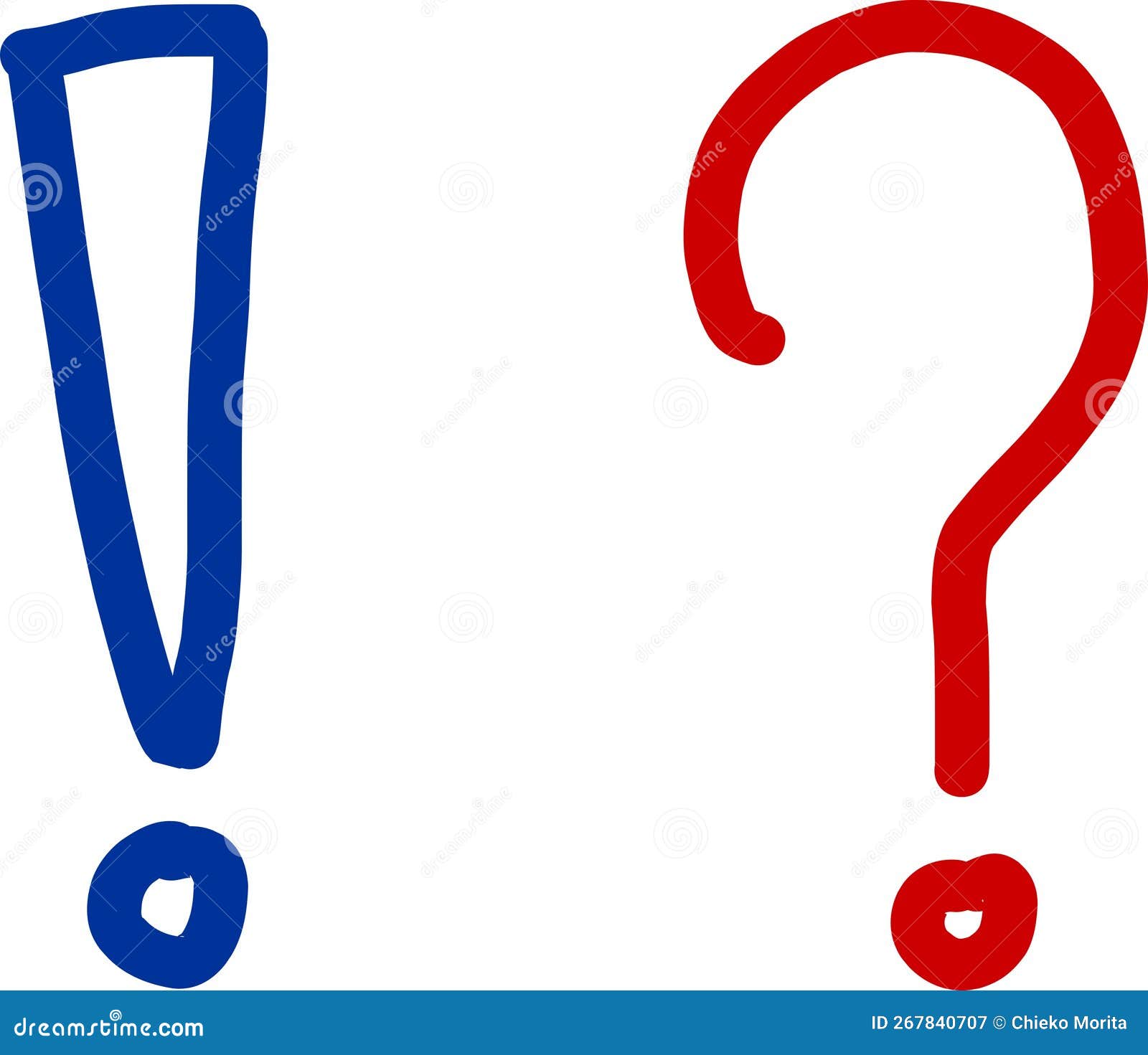 Hand-drawn Question Mark and Surprise Mark Stock Vector - Illustration ...